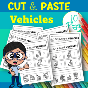 Creative Cut-and-Paste Worksheets to Learn About Vehicles | Made By ...