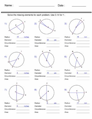 Circumference, Area, Radius, and Diameter - Circle Worksheets | Made By ...