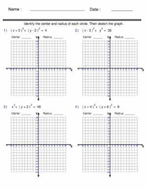 Graphing Equation of a Circle - Circle Worksheets | Made By Teachers