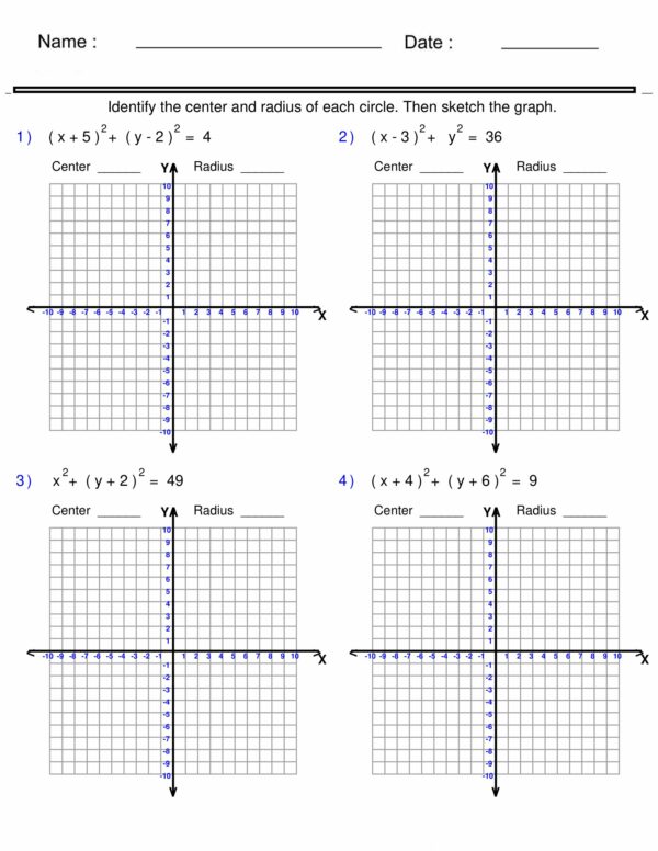 Graphing Equation of a Circle - Circle Worksheets | Made By Teachers