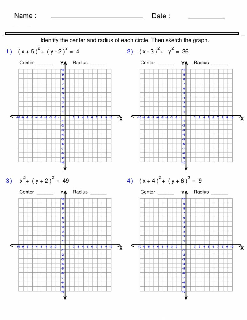 Graphing Equation of a Circle - Circle Worksheets | Made By Teachers