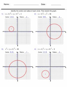 Graphing Equation of a Circle - Circle Worksheets | Made By Teachers
