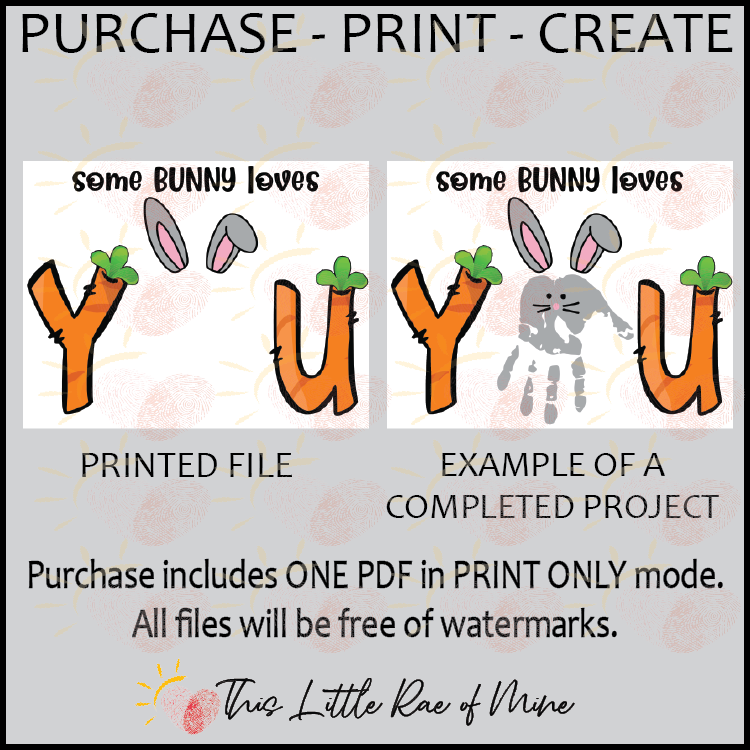 Some Bunny Loves You - Easter - Footprint handprint Art - Keepsake ...