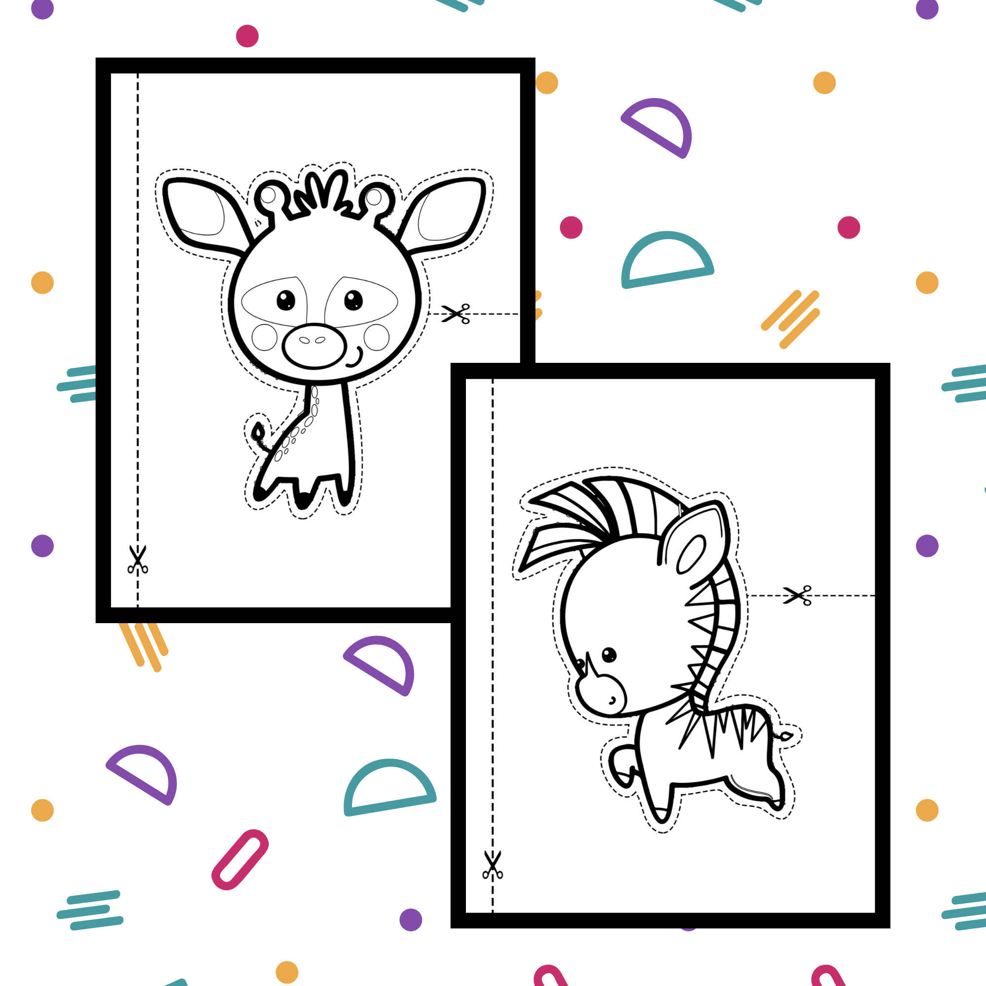 Cute Animals Scissor Skills Cutting Practice Worksheets – Color Cut and ...