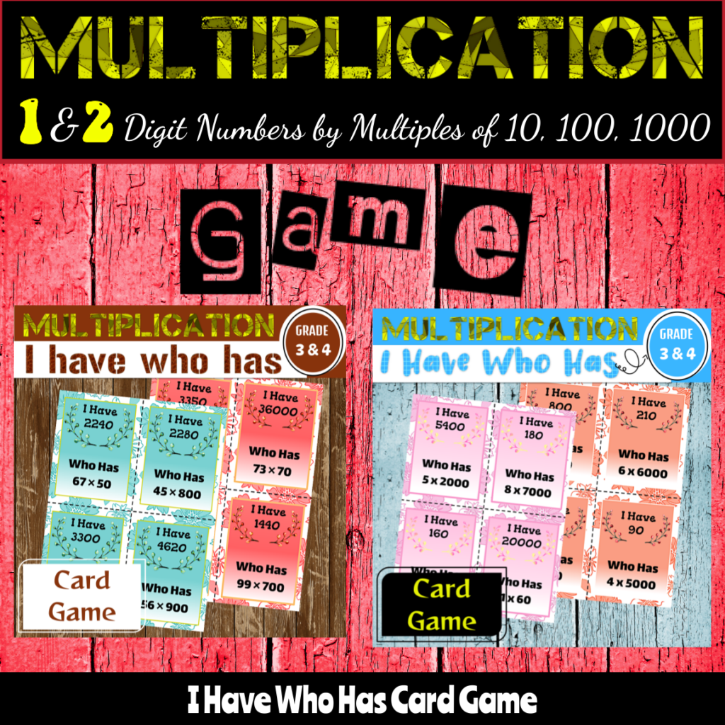 Multiplying 1 & 2 Digit Numbers by Multiples of 10, 100, 1000 Game ...