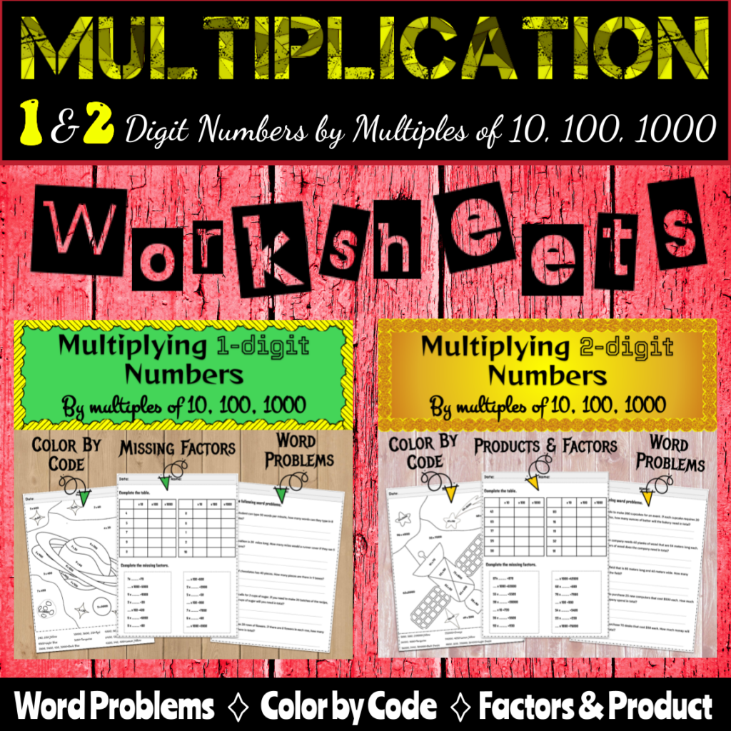 Multiplying 1 & 2 Digit Numbers by Multiples of 10, 100, 1000 Game ...