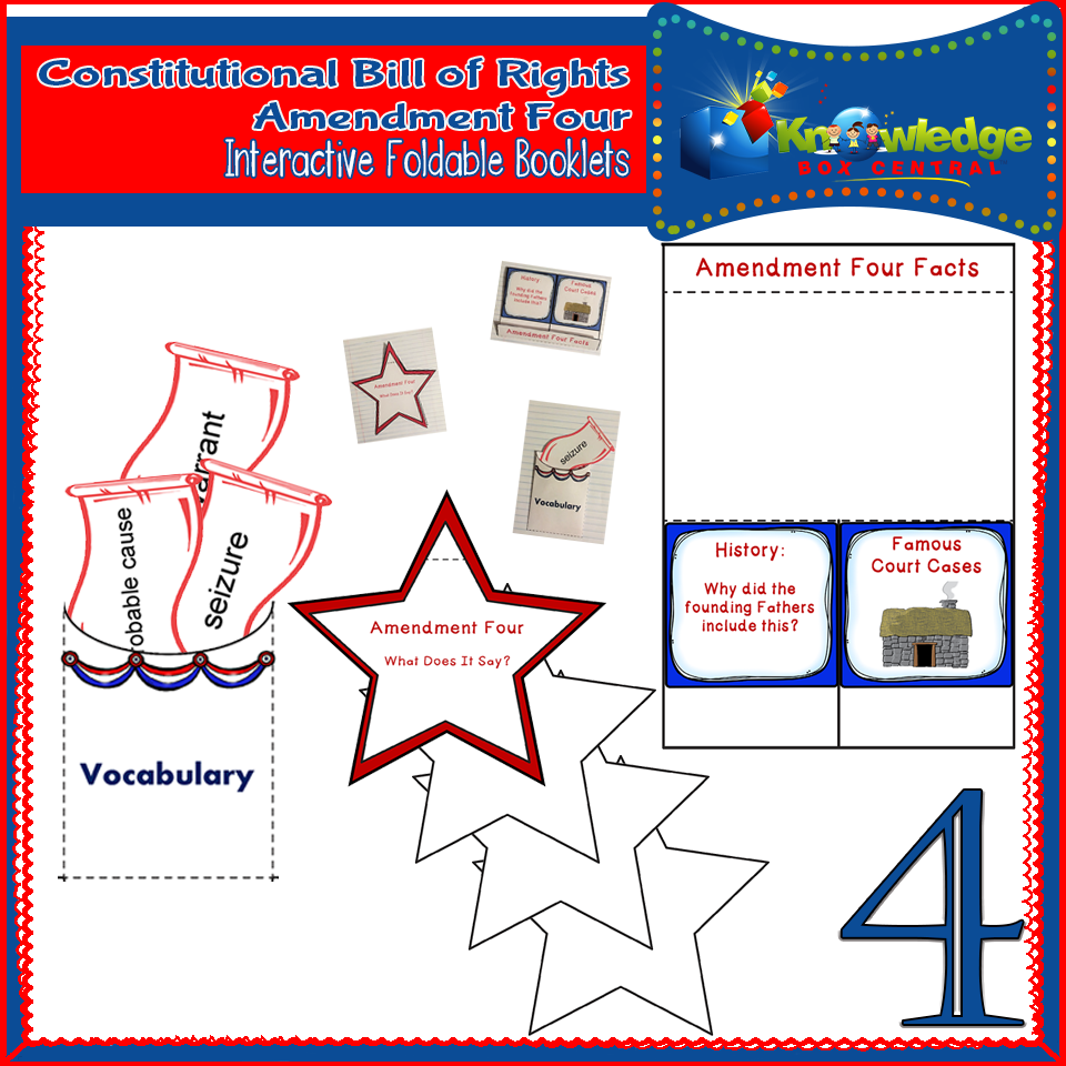 Constitutional Bill of Rights: Amendment Four Interactive Foldable ...