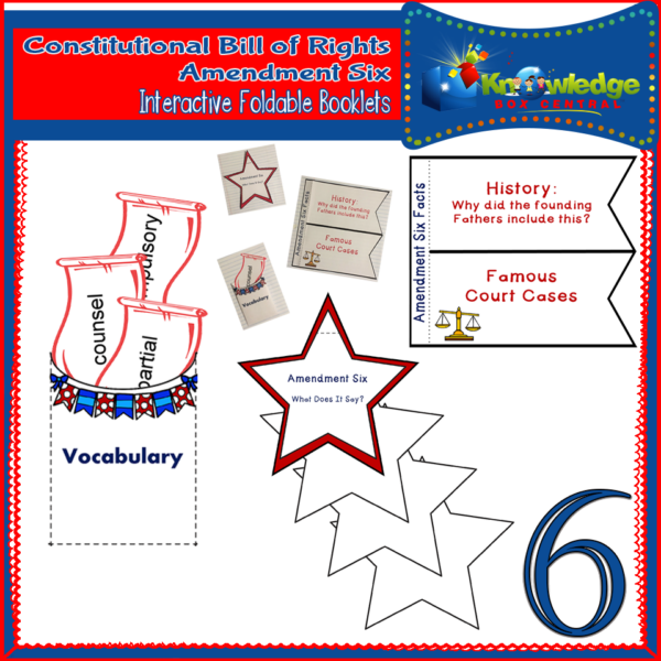 Constitutional Bill of Rights: Amendment Six Interactive Foldable ...