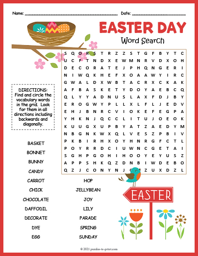 EASTER Word Search Puzzle Worksheet Activity | Made By Teachers
