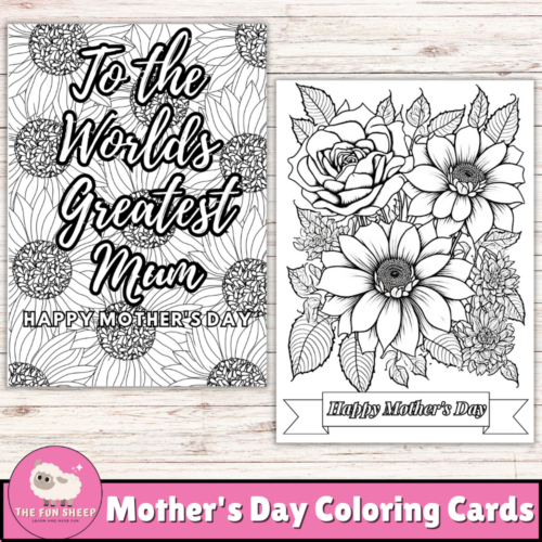Mother's Day Coloring Cards | Mother's Day Coloring Craft Card ...