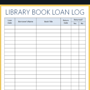 Library Book Loan Log | Made By Teachers
