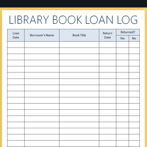Library Book Loan Log | Made By Teachers