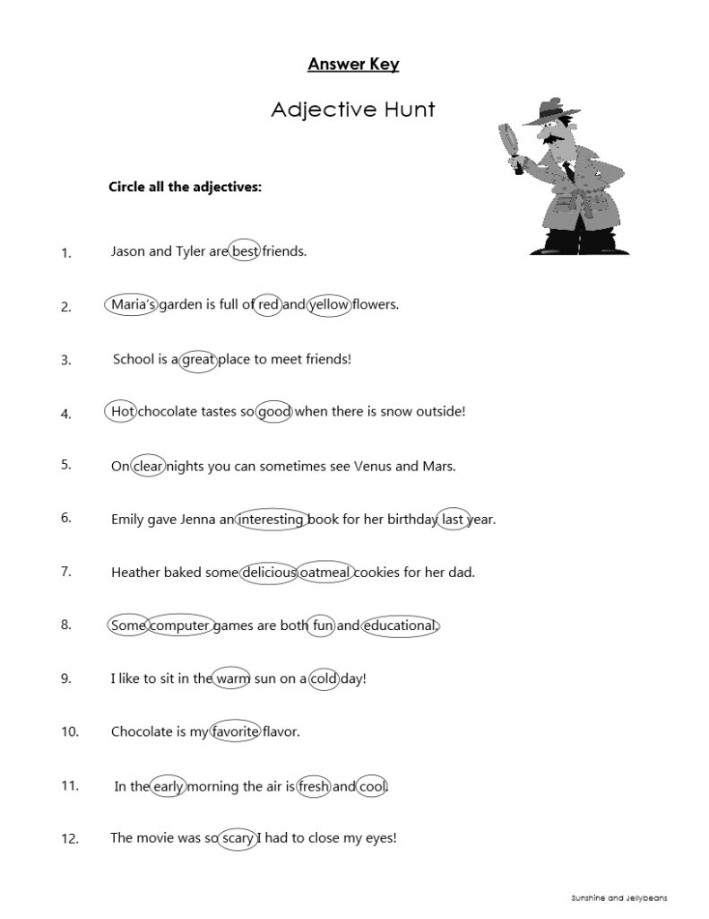 Nouns, Adjectives, Verbs - 3 worksheets - Grades 3-4 - Great Practice ...