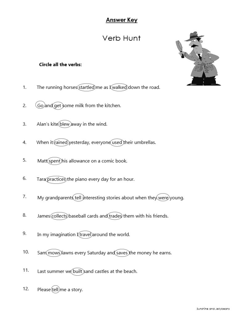 Nouns, Adjectives, Verbs - 3 worksheets - Grades 3-4 - Great Practice ...