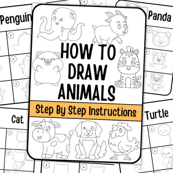 How To Draw Animals | Step By Step Instructions Printable Worksheet for ...