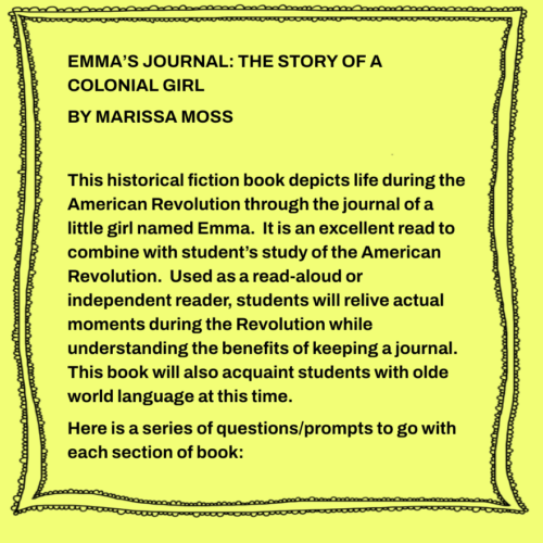EMMA'S JOURNAL: THE STORY OF A COLONIAL GIRL LESSONS | Made By Teachers