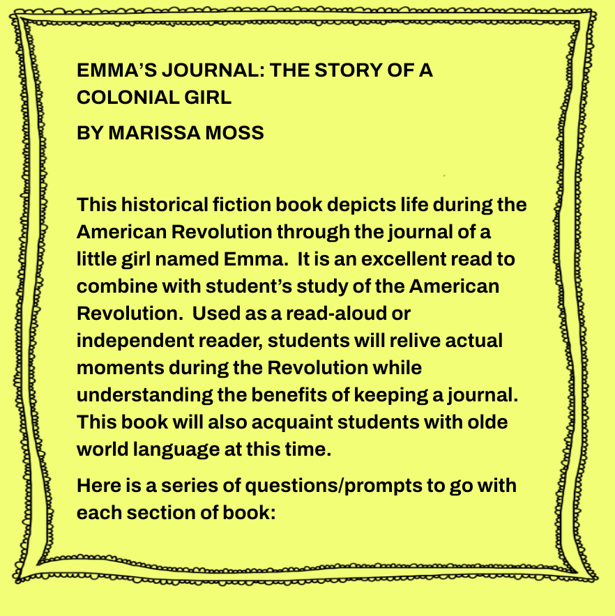 EMMA'S JOURNAL: THE STORY OF A COLONIAL GIRL LESSONS | Made By Teachers