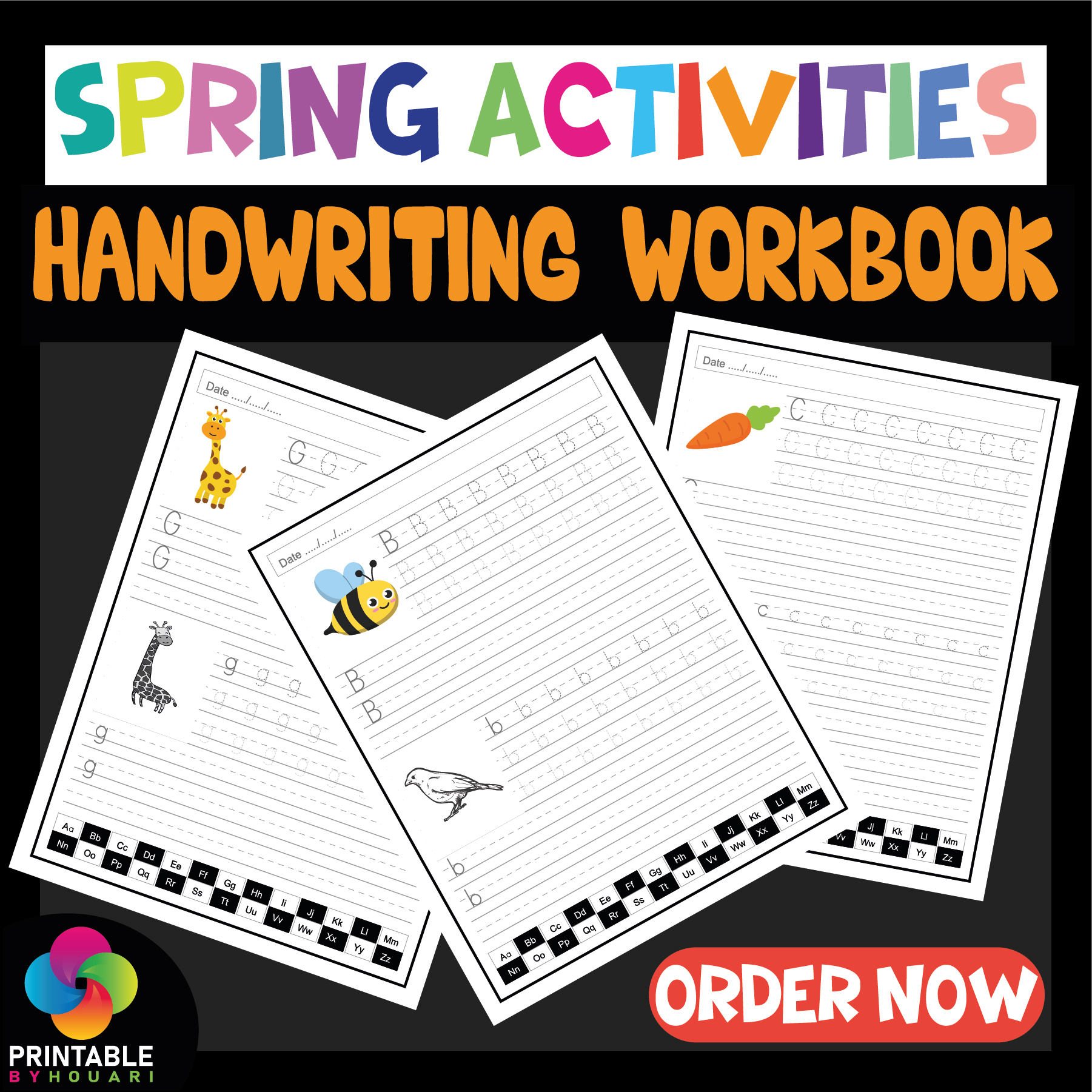 Alphabet Handwriting Workbook for Kids - Spring Activities to Make ...
