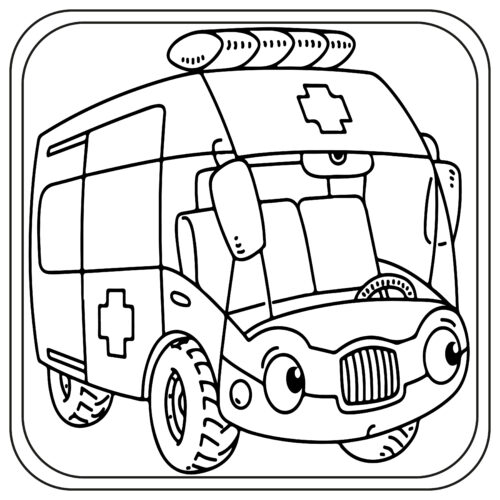 ambulance Coloring Pages Preschool | Kindergarten | First Grade | Made ...