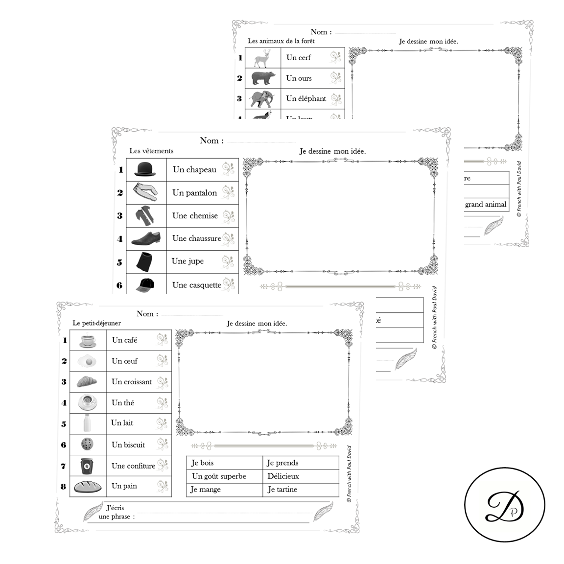 Ateliers d'écriture avec vocabulaire et images French writing prompts ...