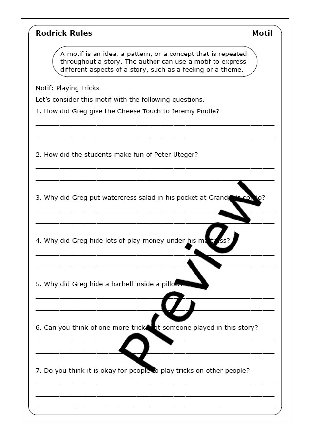 Jeff Kinney "Rodrick Rules" worksheets | Made By Teachers
