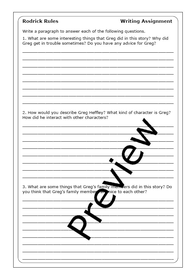 Jeff Kinney "Rodrick Rules" worksheets | Made By Teachers