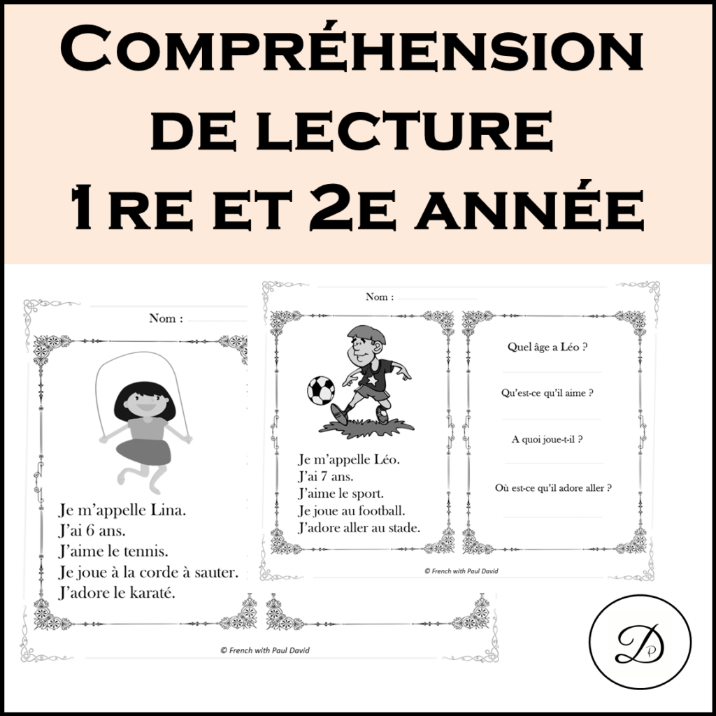 Compréhension de lecture 1re et 2e année - French easy reading ...