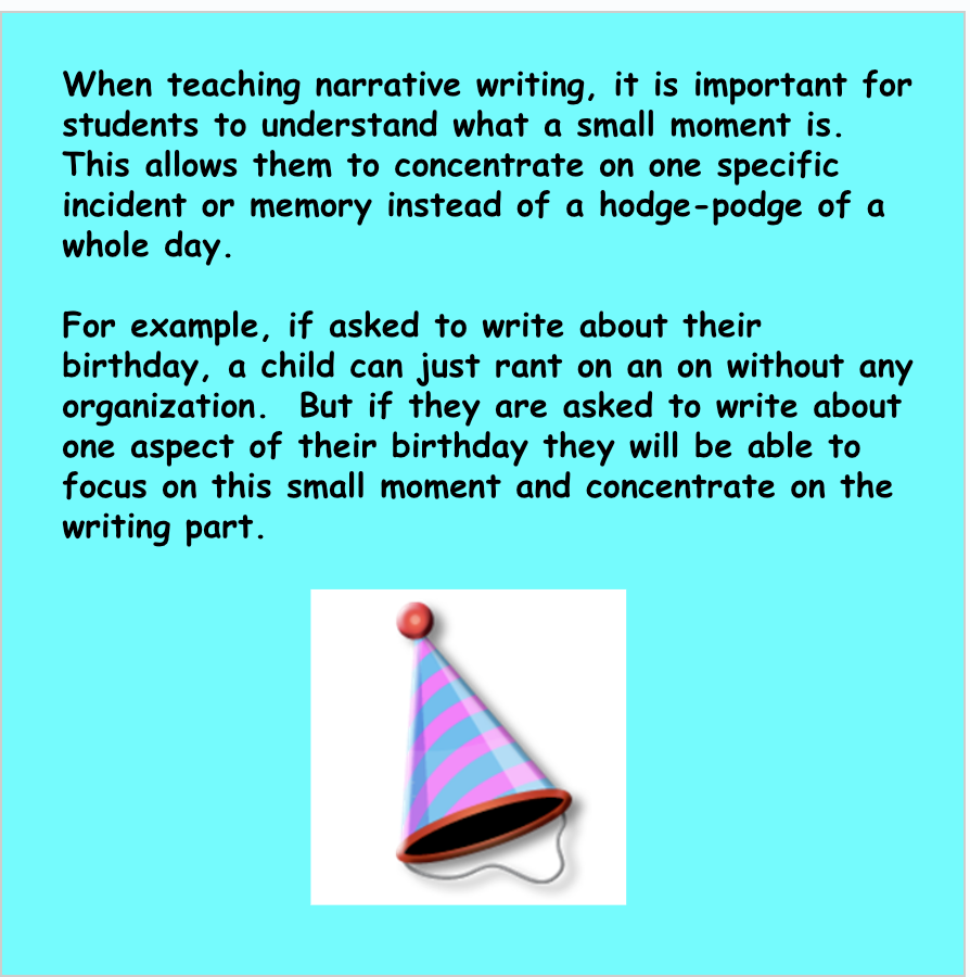 SMALL MOMENTS: TEACHING NARRATIVE WRITING | Made By Teachers