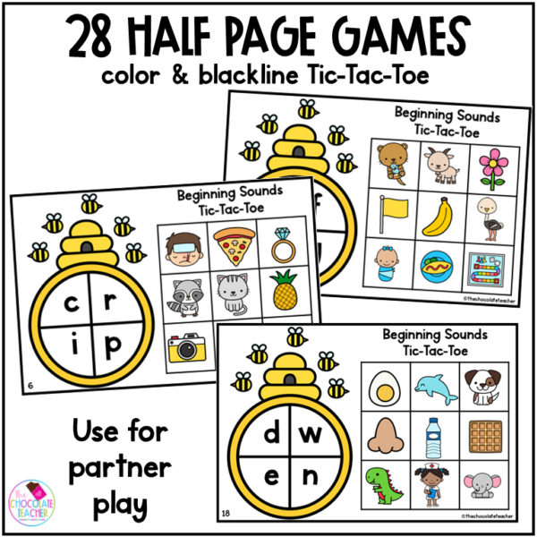 Beginning Sounds Tic Tac Toe Phonics Games | Made By Teachers