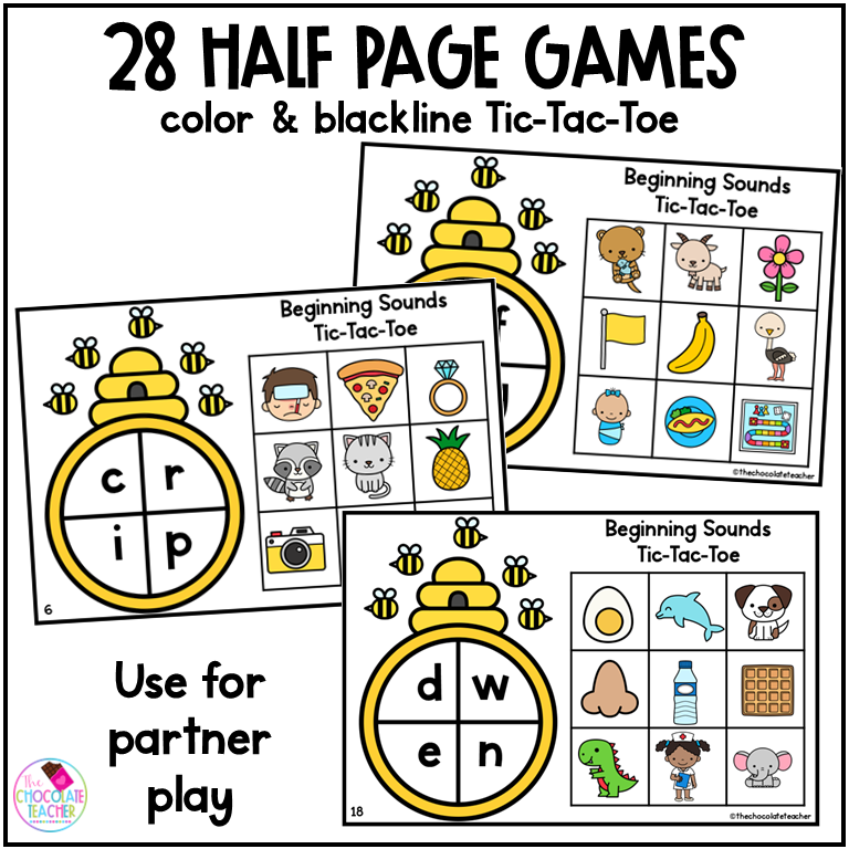 Beginning Sounds Tic Tac Toe Phonics Games | Made By Teachers