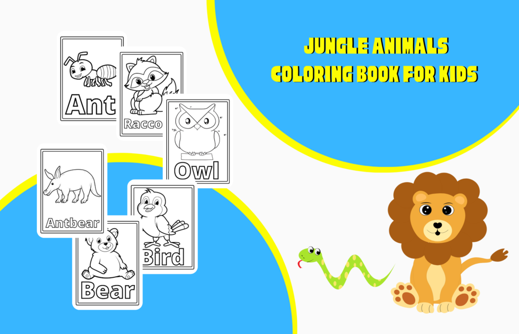 Jungle animals coloring book for kids | Made By Teachers