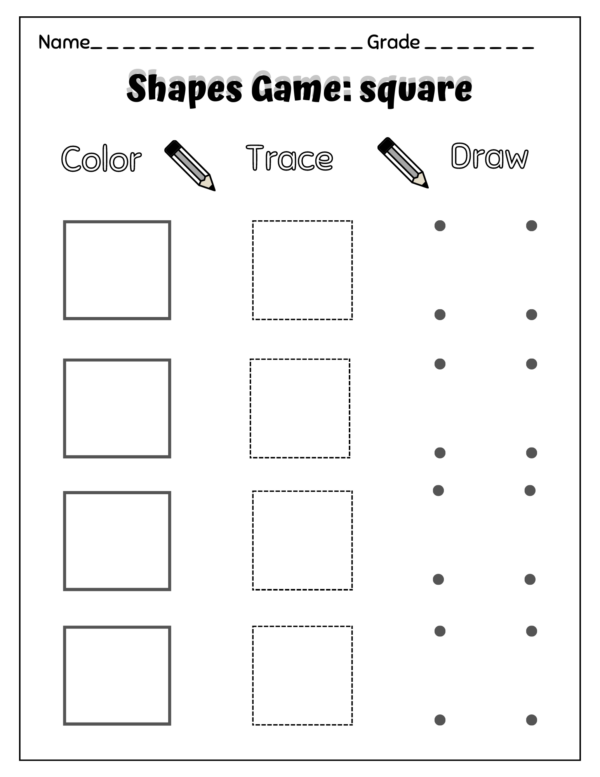 SHAPES TRACING, DRAWING and COLORING PAGES | Made By Teachers
