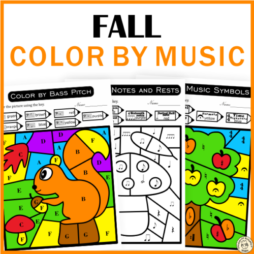 Fall Music Color by Code Worksheets | Note Names | Dynamics | Music ...