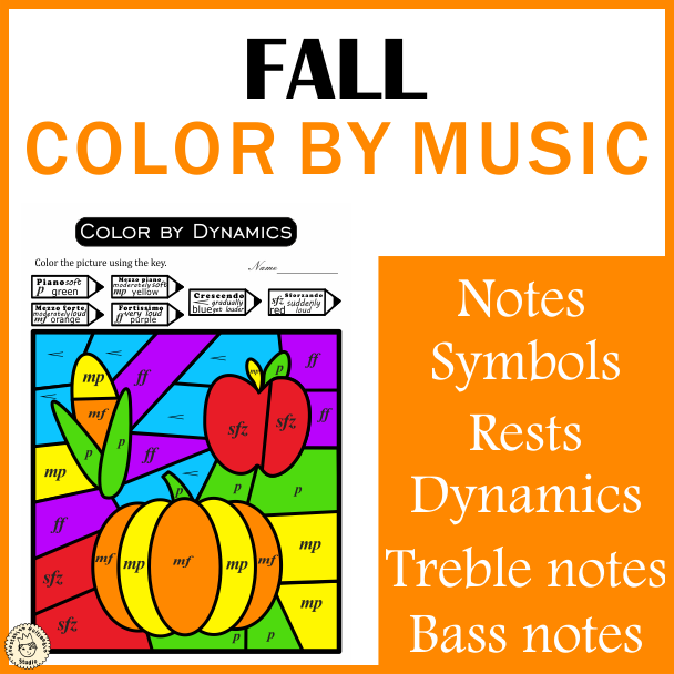 Fall Music Color by Code Worksheets | Note Names | Dynamics | Music ...