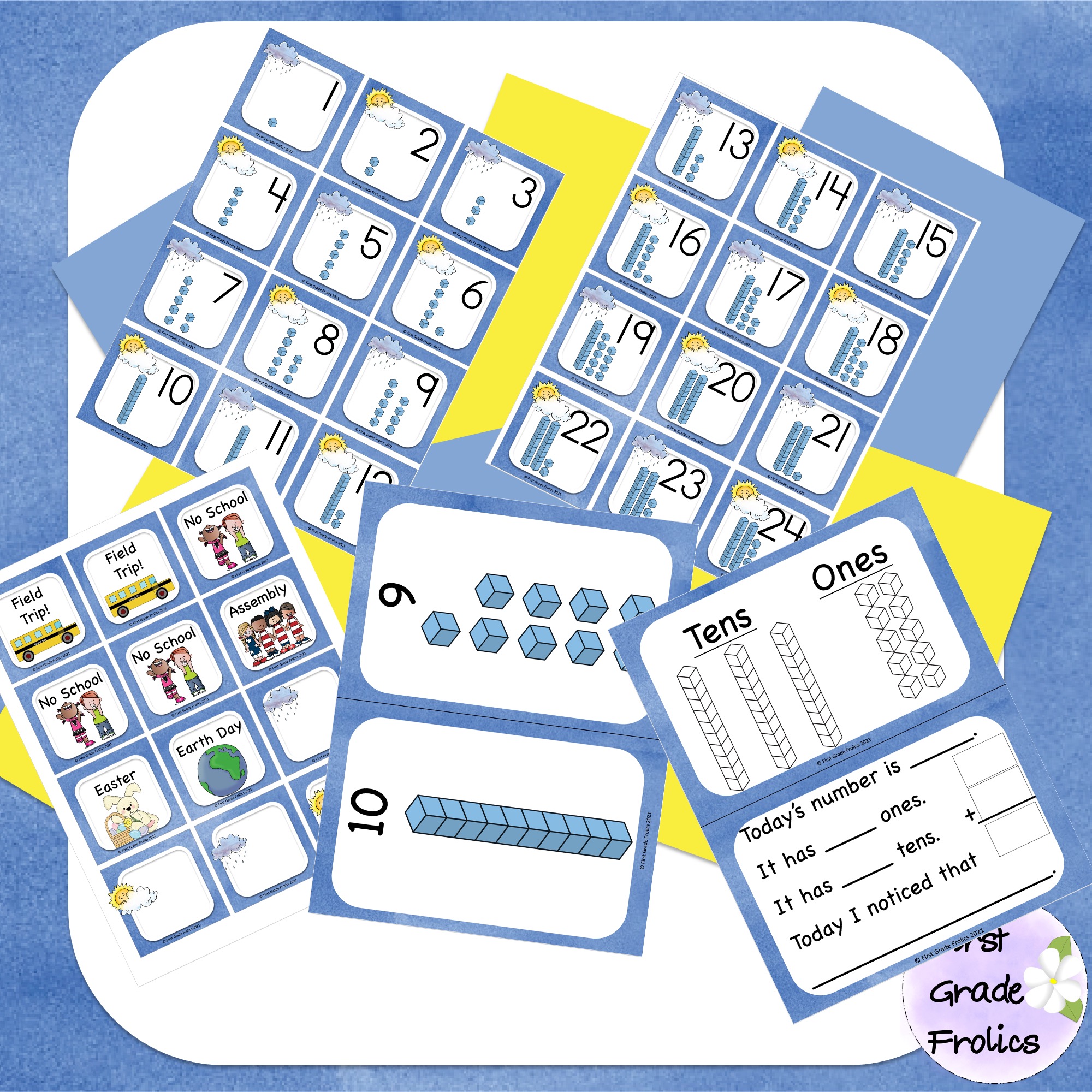 April calendar Pieces with Base Ten Blocks | Made By Teachers