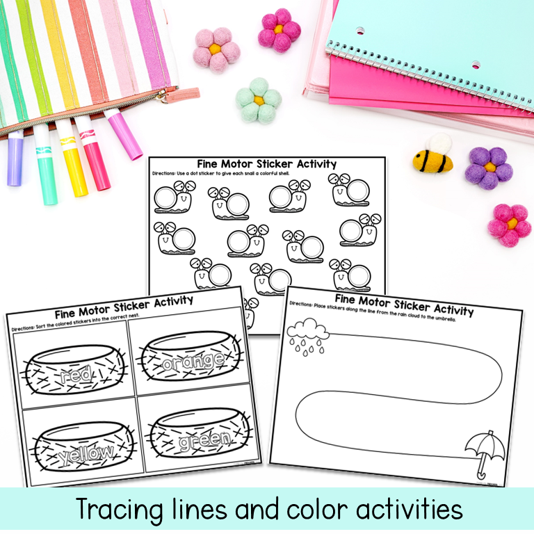 Spring Dot Sticker Fine Motor Activities for Preschool | Made By Teachers