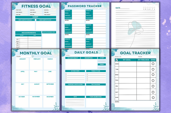 Printable Goal planner bundle. Daily Monthly Yearly Quarterly Action ...