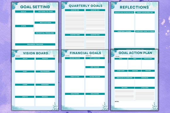 Printable Goal planner bundle. Daily Monthly Yearly Quarterly Action ...