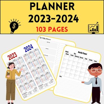 2-Year Planner 2023-2024 | 103 Pages of Calendars & Sched | Made By ...