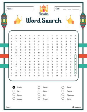 Ramadan Word Search Printable | Celebrate the Holy Month with Fun and ...