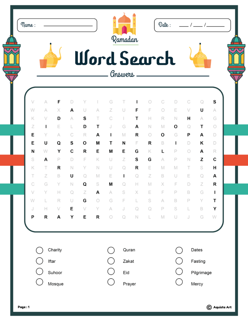 Ramadan Word Search Printable | Celebrate the Holy Month with Fun and ...