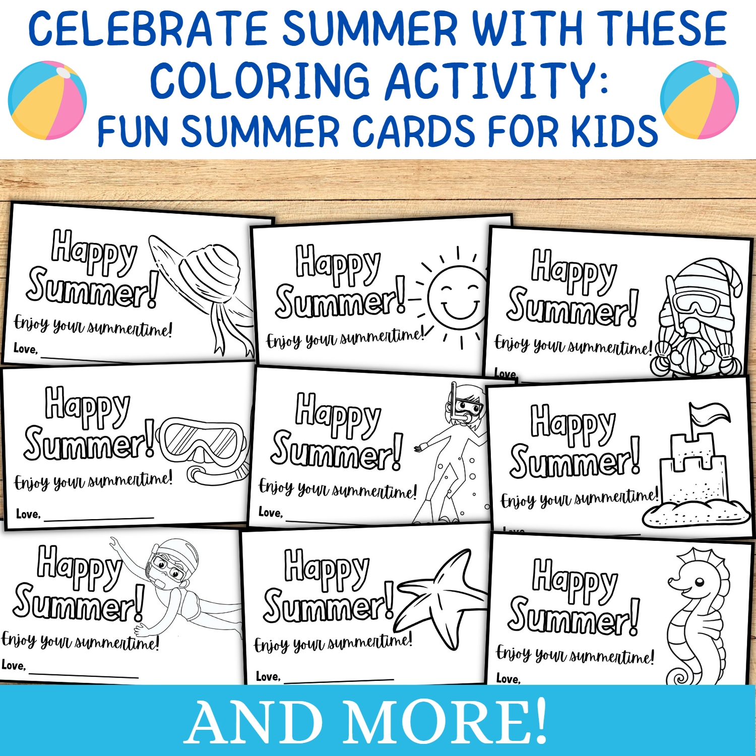 Celebrate the Summer Season with Fun and Engaging Coloring Cards For ...