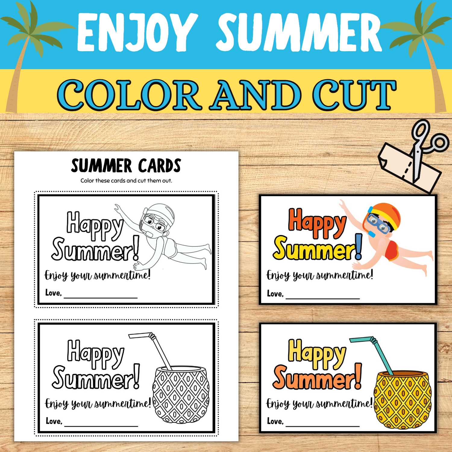 Celebrate the Summer Season with Fun and Engaging Coloring Cards For ...