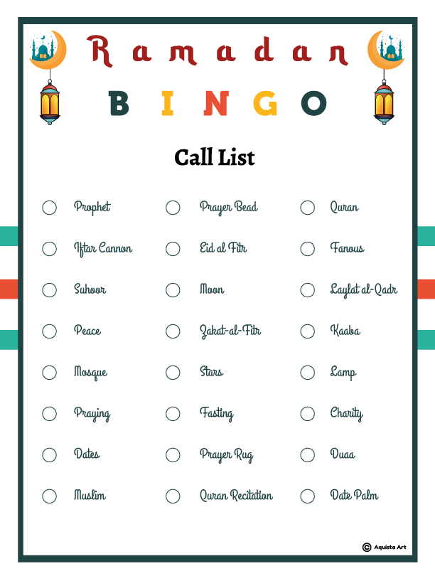 Ramadan Bingo Game | Fun and Engaging Game Cards for All Ages | Made By ...