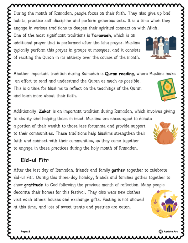 Ramadan Reading Comprehension Worksheets | Made By Teachers