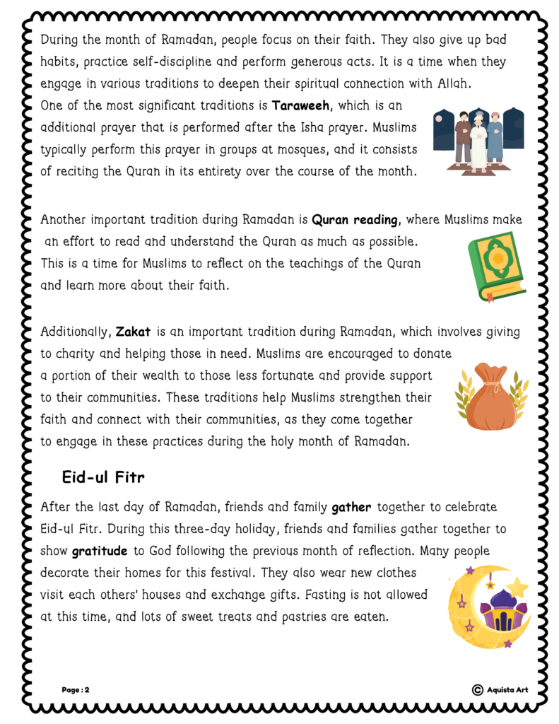 Ramadan Reading Comprehension Worksheets | Made By Teachers