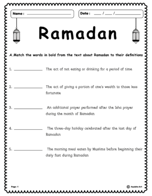 Ramadan Reading Comprehension Worksheets | Made By Teachers