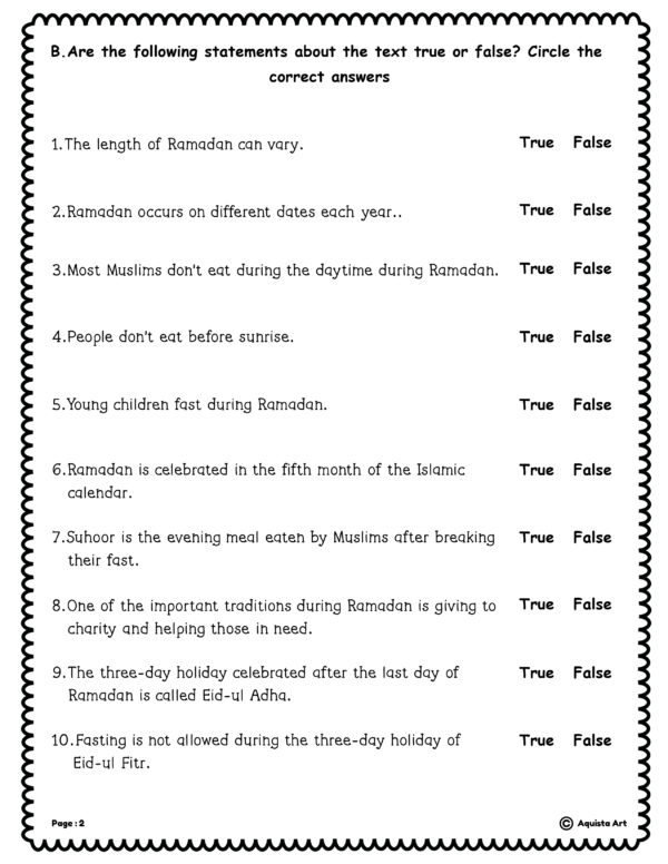 Ramadan Reading Comprehension Worksheets | Made By Teachers