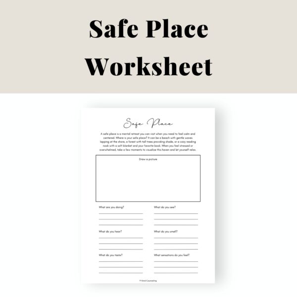 Free safe place worksheet for teens, school counseling coping skill for ...