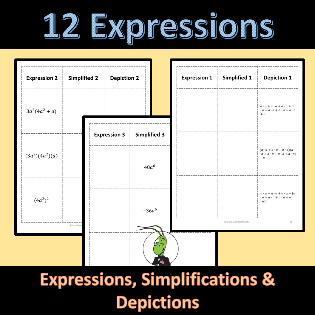 Exponent Rules Sorting Activity | Algebra 1 - expression, simpliciation ...
